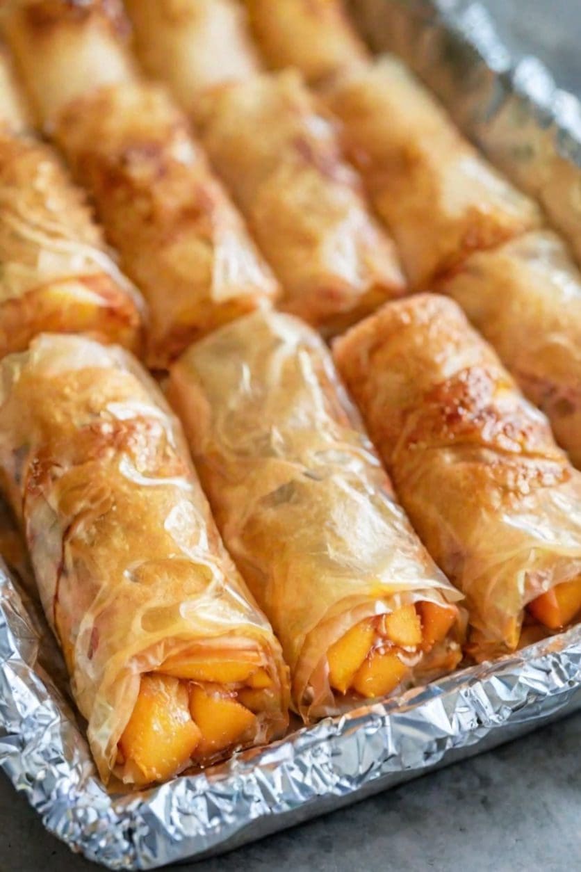 Baked Peach Pie Rice Paper Rolls Recipe 2025
